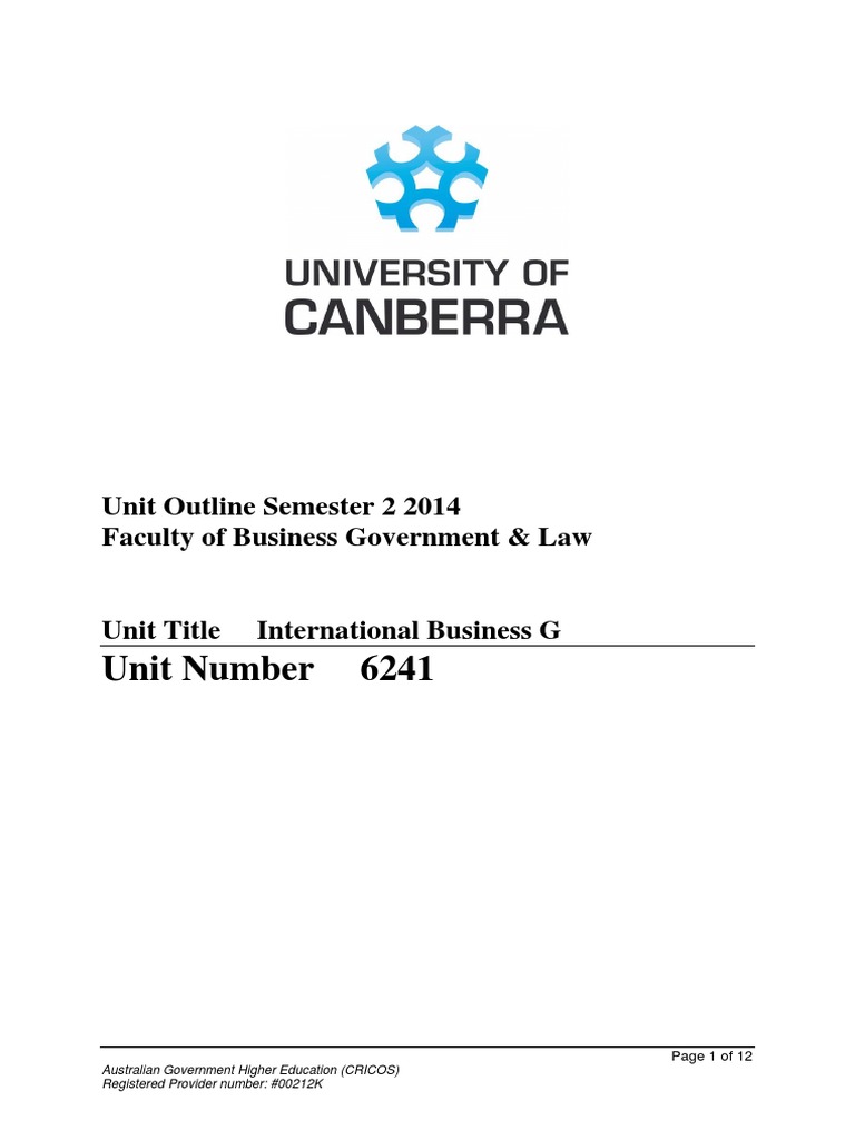 International Business Unit Outline 2014 | PDF | Academic Integrity ...
