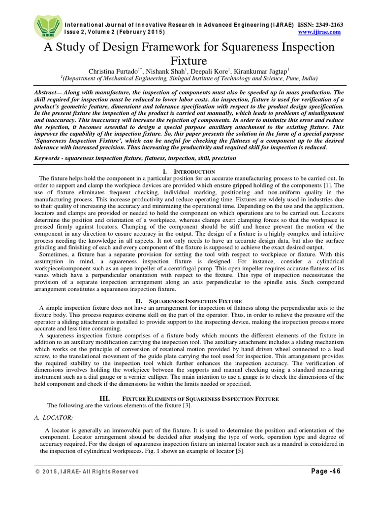 IJIRAE:: A Study of Design Framework For Squareness Inspection Fixture ...