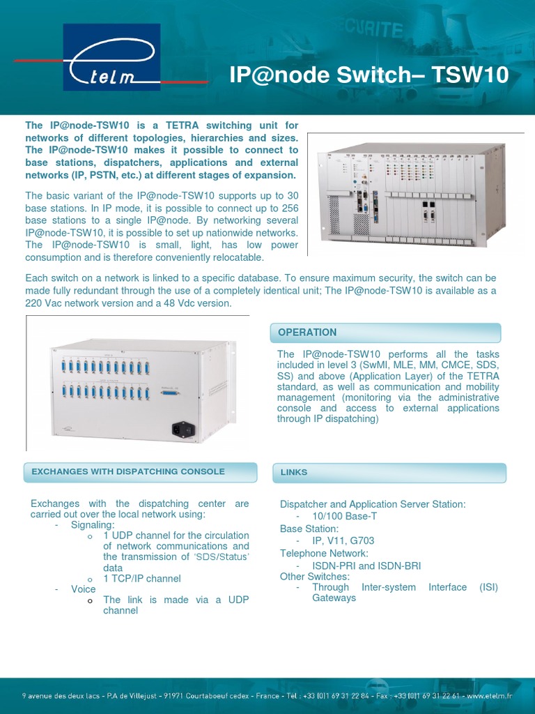 IP@node Switch - TSW10: Exchanges With Dispatching Console Links | PDF ...