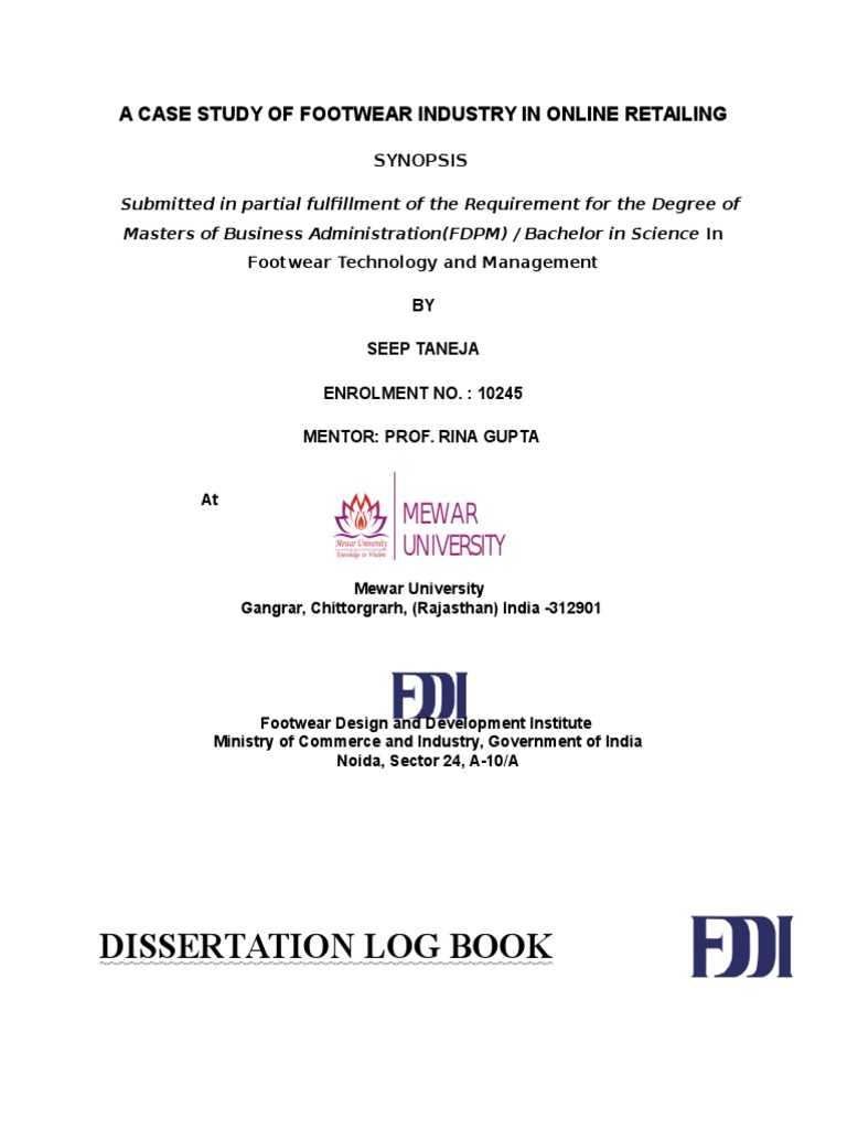 Dissertation Log Book: Mewar University | PDF | Business