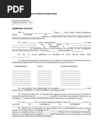 Halimbawa NG Sinumpaang Salaysay | PDF