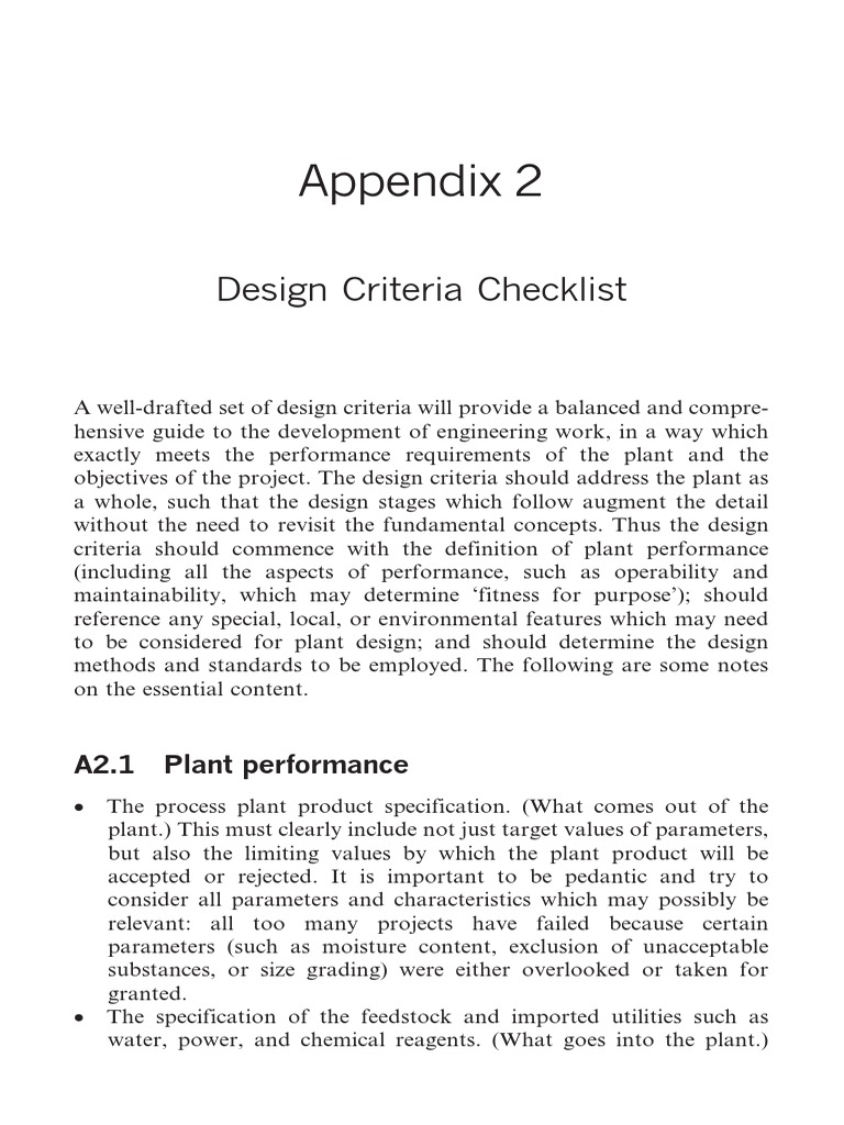 Design Criteria Checklist Handbook For Process Plant Project Engineers ...