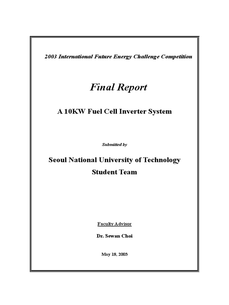 Fuel Cell 10 KW Inverter System | PDF | Power Inverter | Transformer