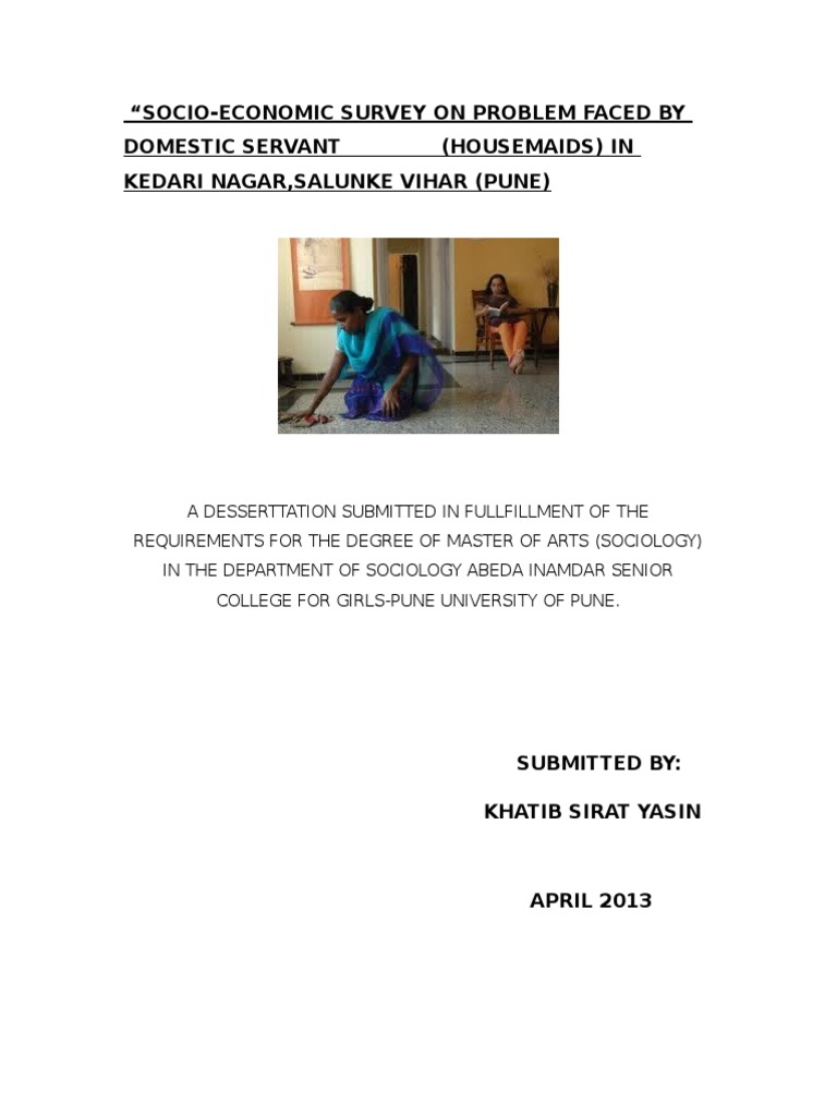 SOCIO Economic Survey | PDF | Domestic Worker | Questionnaire