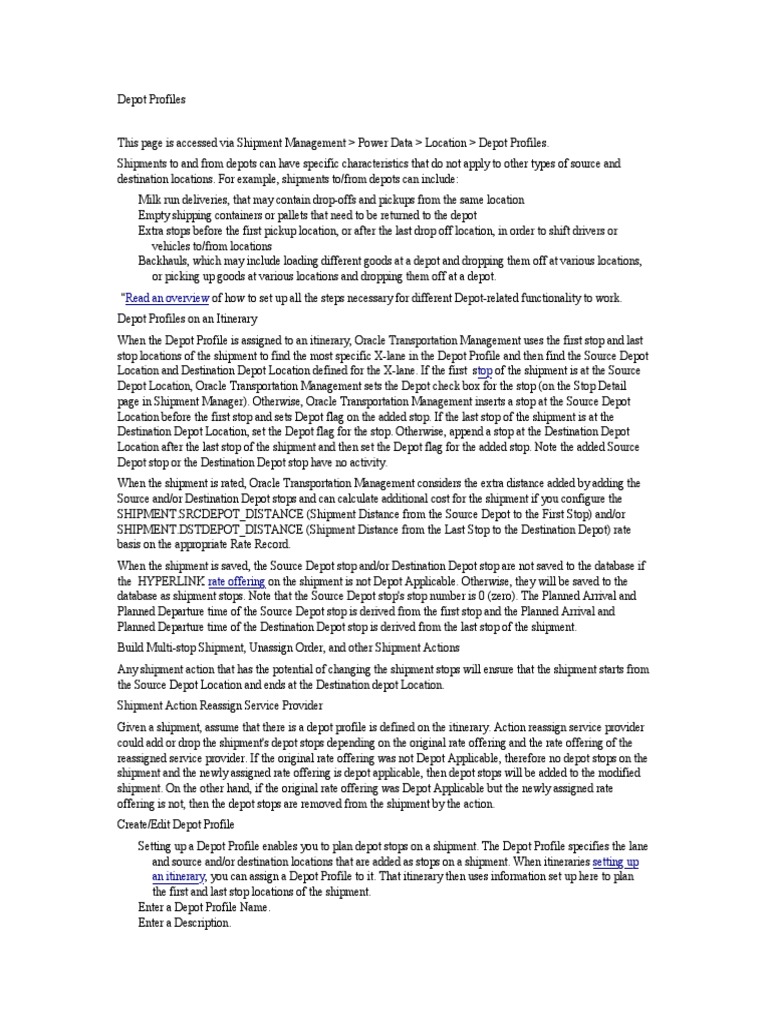 OTM Depot Profiles | Download Free PDF | Computer Data | Areas Of ...