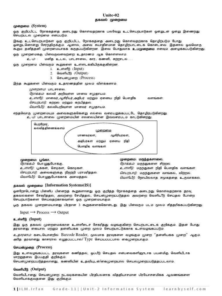 Grade-11 Unit-2 Information System | PDF