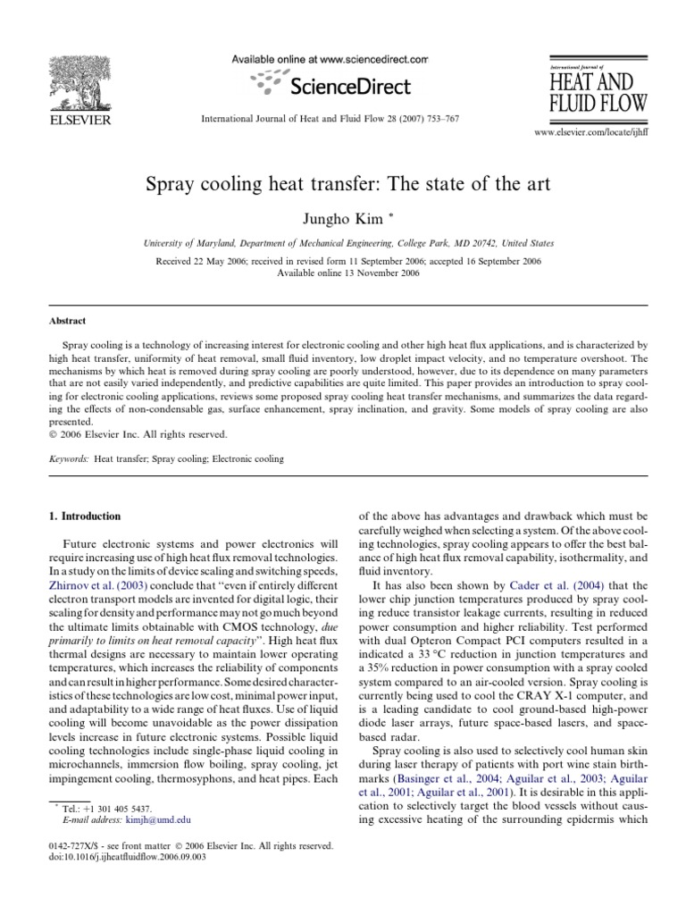 Spray Cooling Heat Transfer The State of The Art | PDF | Heat Transfer ...
