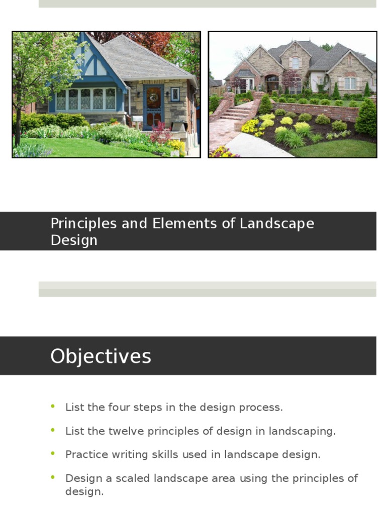 Principles of Landscape Design | PDF | Weighing Scale | Plants