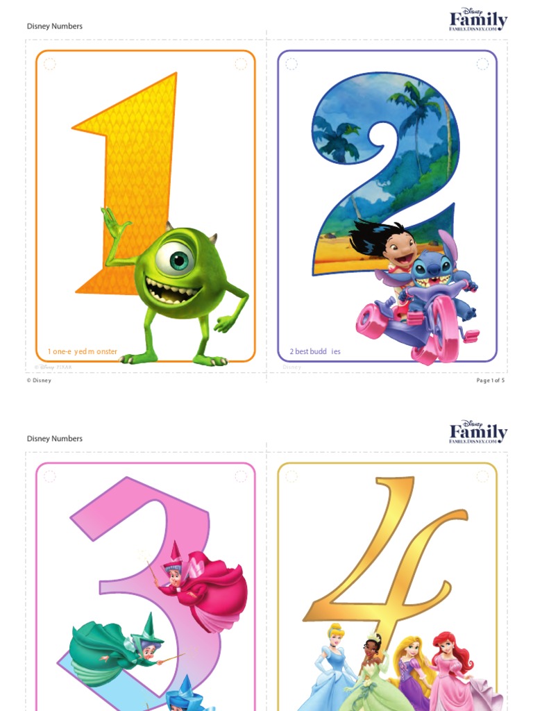Disney Numbers SF Printables 0612 FDCOM | PDF