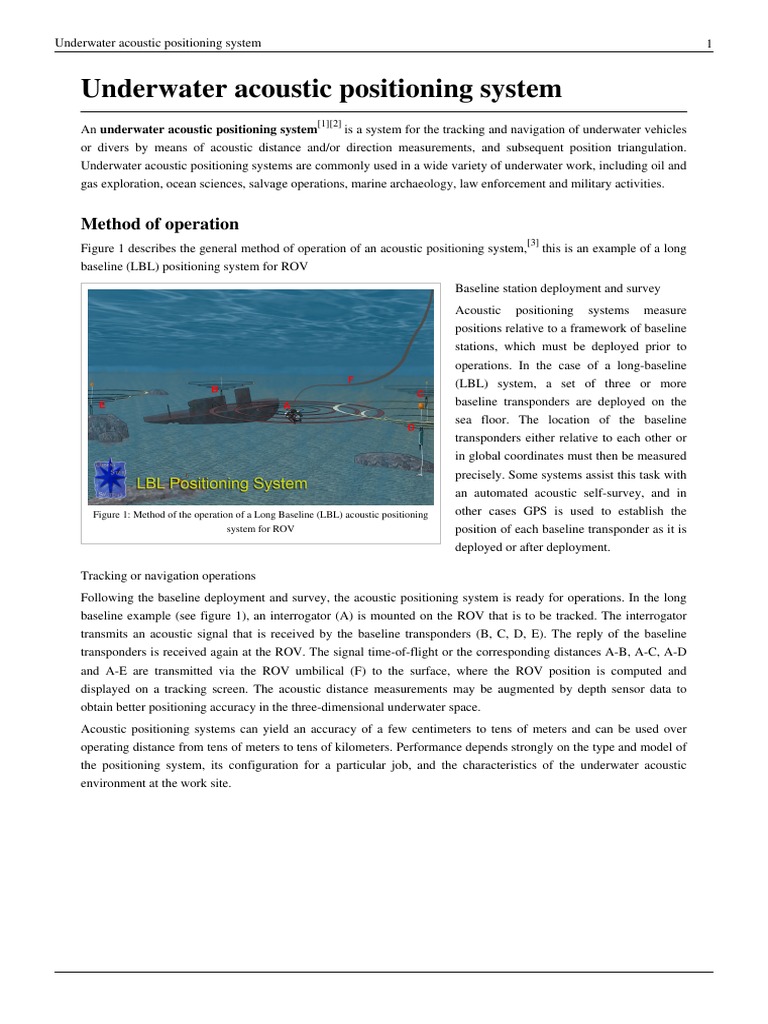 Underwater Acoustic Positioning System | PDF | Navigation | Geography