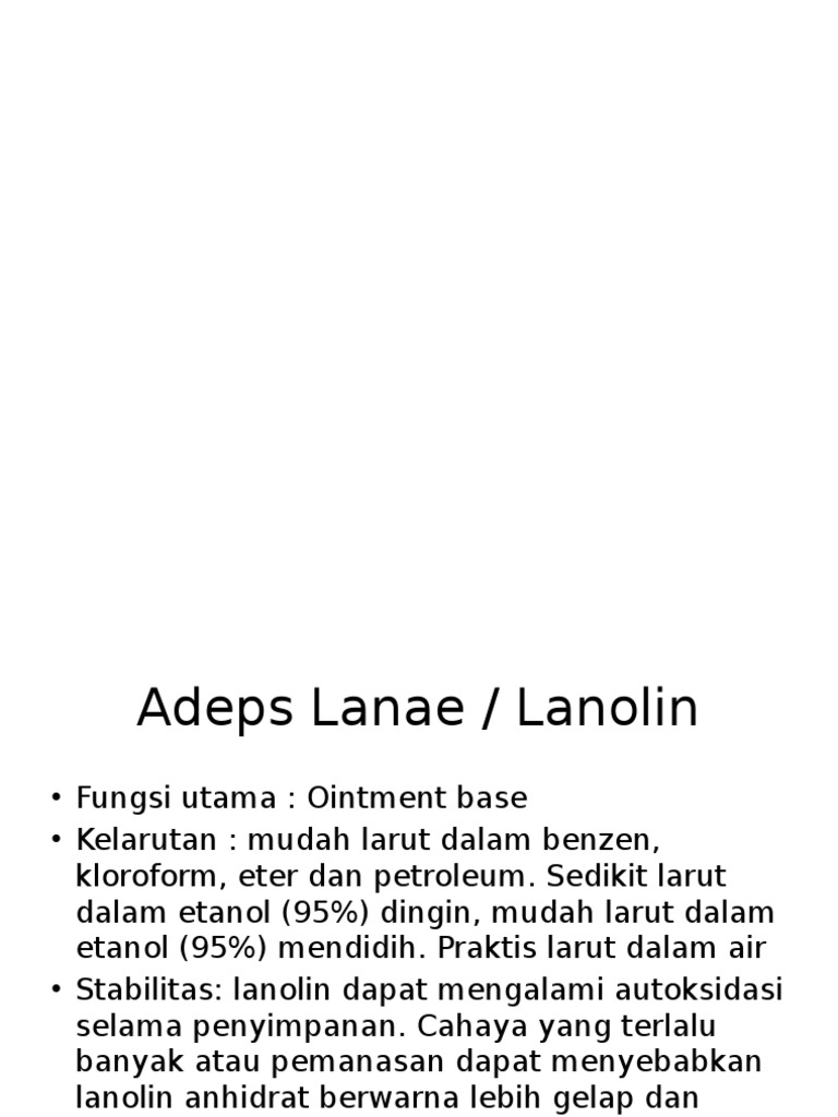 Monografi Adeps Lanae dan Vaselin Album | PDF