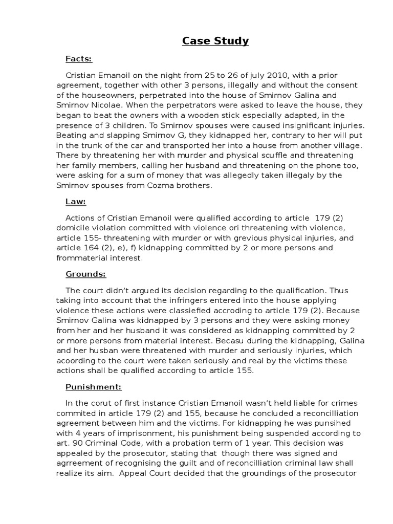 Case Study: Facts | PDF