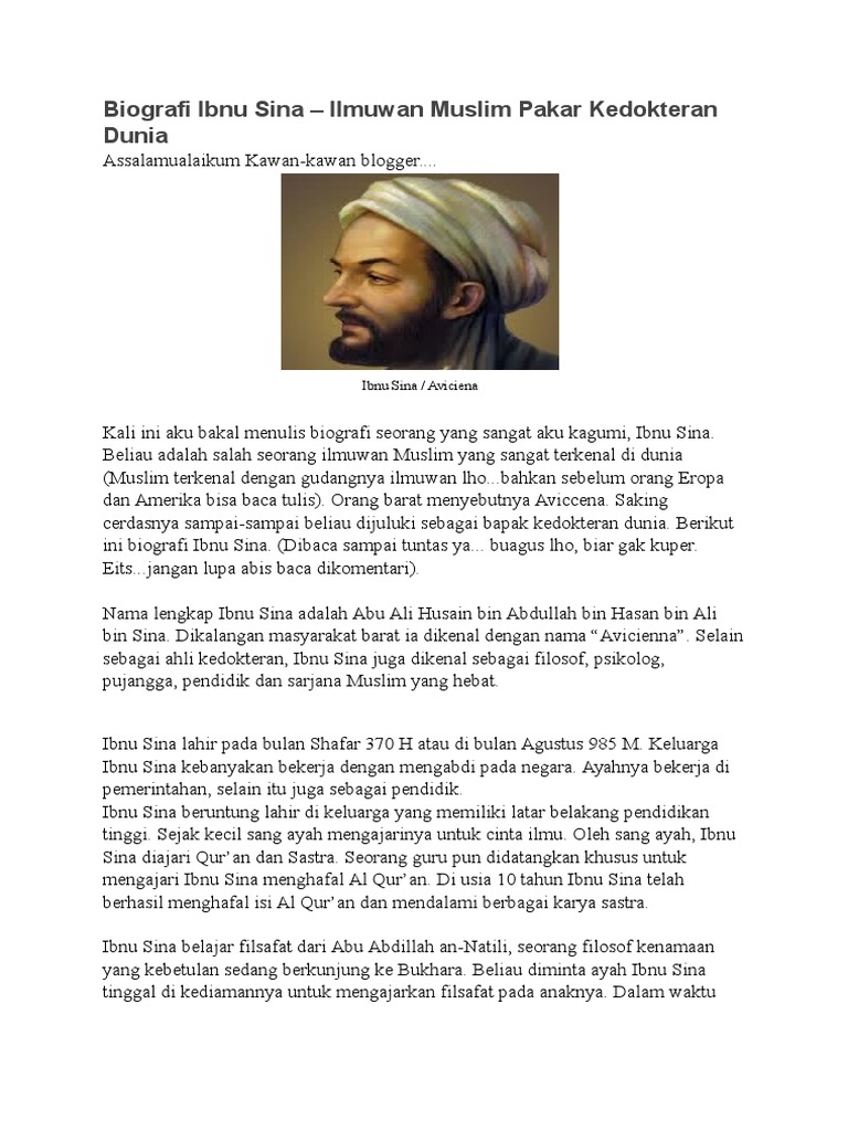 Biografi Ibnu Sina | PDF