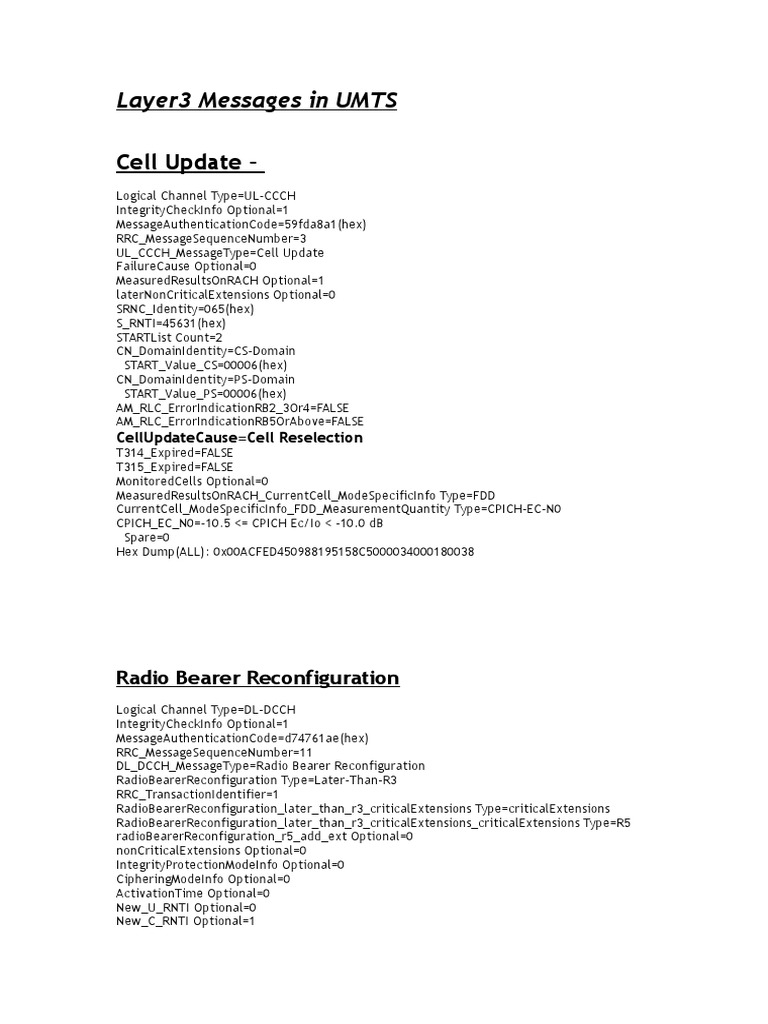 Cell Update Message Details | PDF | Mobile Technology | Mobile ...