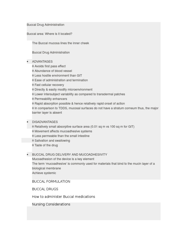 Buccal Drug Administration module | Medicinal Chemistry | Pharmacy
