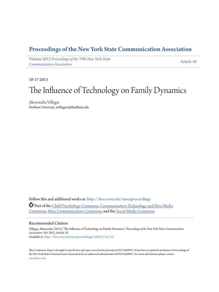 The Influence of Technology On Family Dynamics PDF | PDF | Mass Media ...