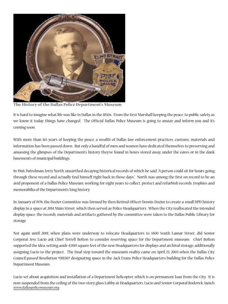 The History of The Dallas Police Department's Museum | PDF | Museum ...