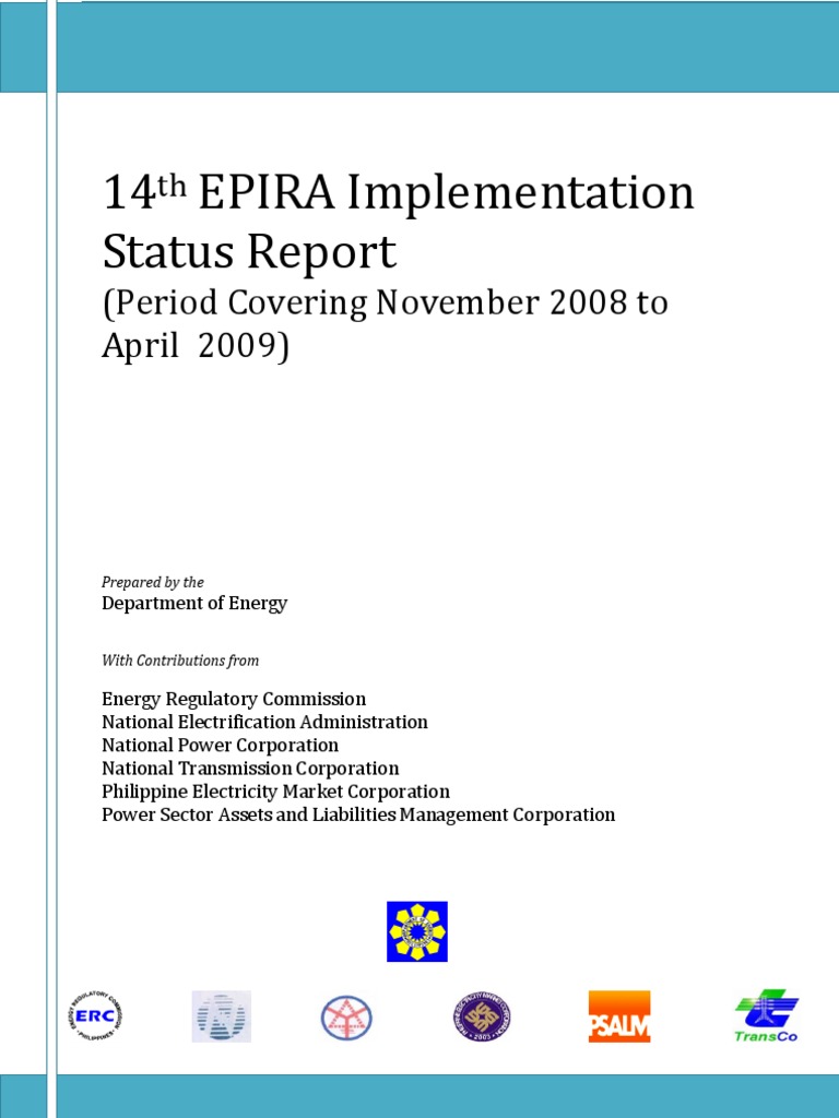 14th Status Report On EPIRA Implementation | PDF | Electric Power ...