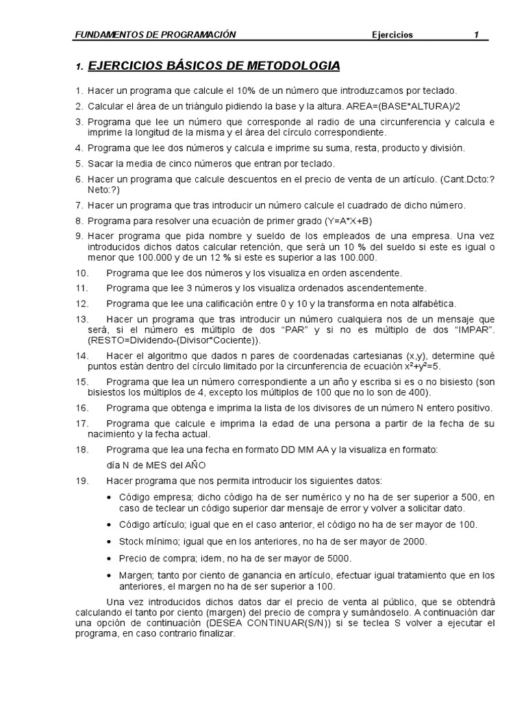 Ejercicios de Repaso Java | PDF | División (Matemáticas) | Archivo de ... Ejercicios de Repaso Java | PDF | División (Matemáticas) | Archivo de ...
