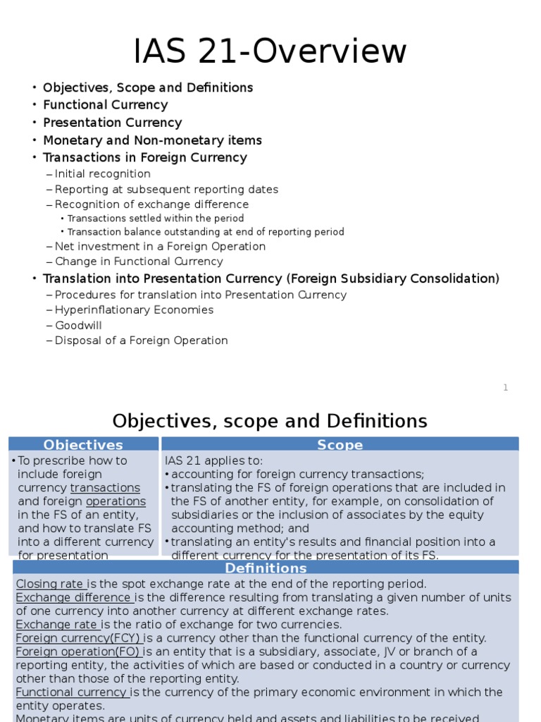 IAS 21 | Exchange Rate | Financial Economics