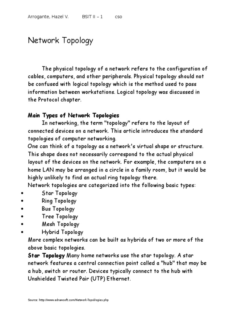 Network Topology: Main Types of Network Topologies | PDF