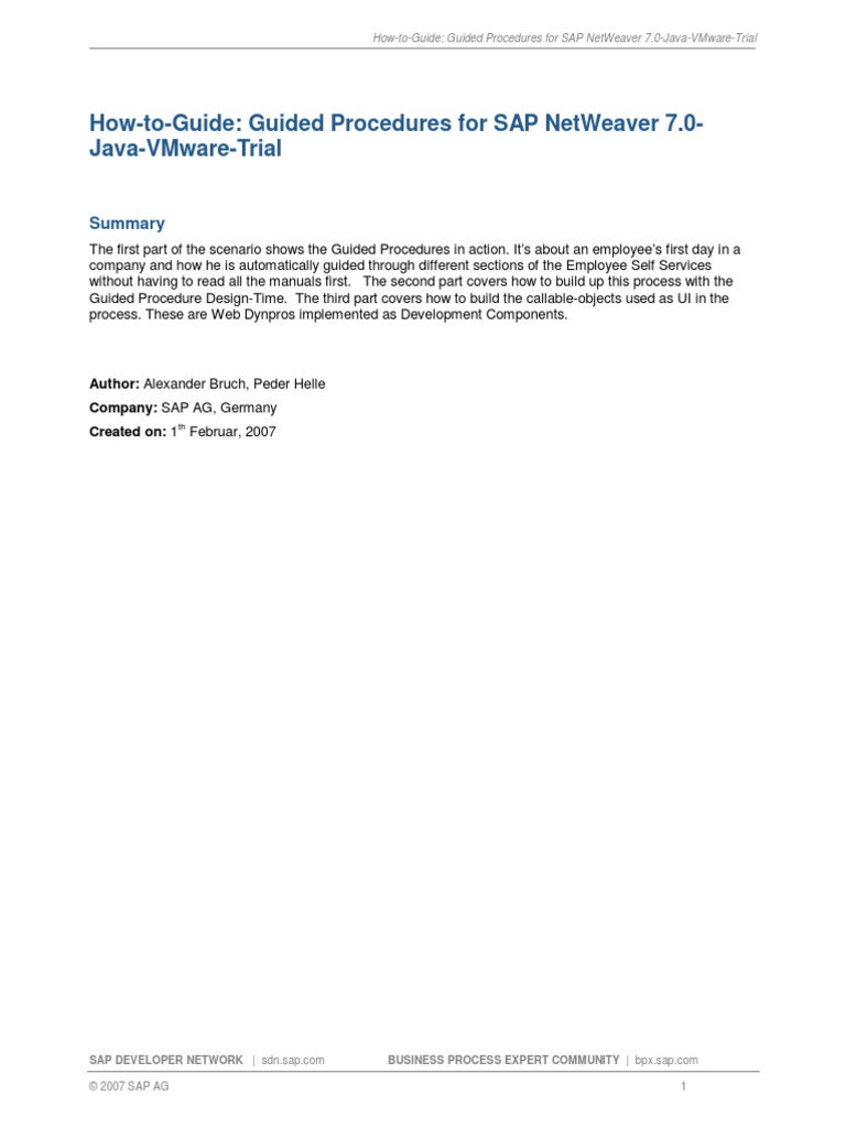 How-to-Guide - Guided Procedures For SAP NetWeaver 7.0-Java-VMware ...