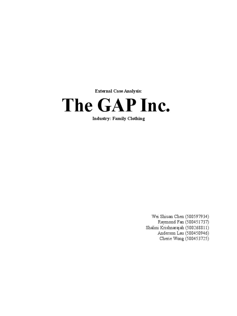 Gap Inc. - External Analysis | PDF | Gap Inc. | Retail Gap Inc. - External Analysis | PDF | Gap Inc. | Retail