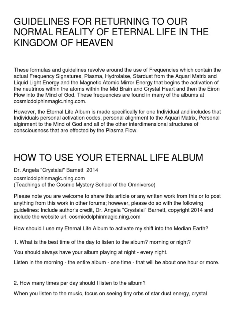 Eternal Life Guidelines | PDF | Immortality | Photon