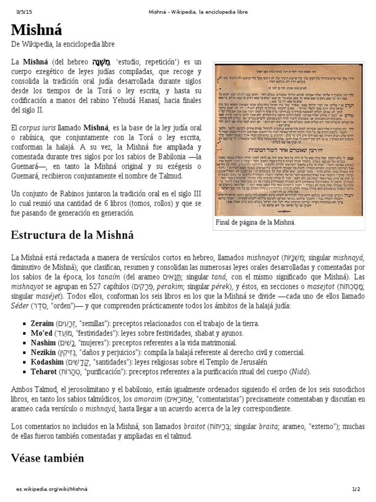 Mishná | PDF | Creencia y doctrina judía | Textos Religiosos