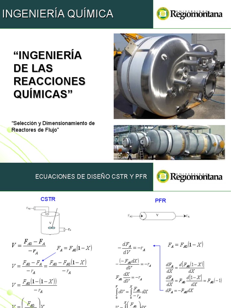 Selección y Dimensionamiento de Reactores | PDF | Reactor Quimico | Equipo químico