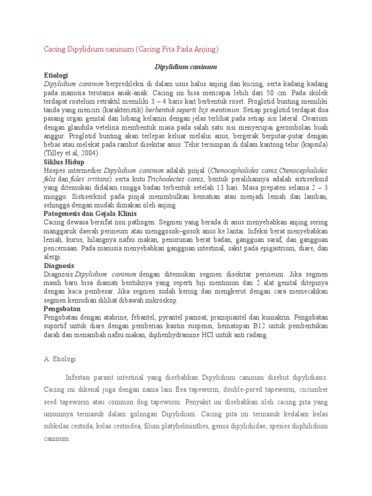 Cacing Dipylidium Caninum | PDF | Griya & Taman | Sains & Matematika