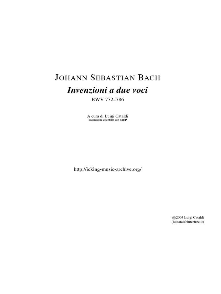 Invenzioni A Due Voci Bach | PDF