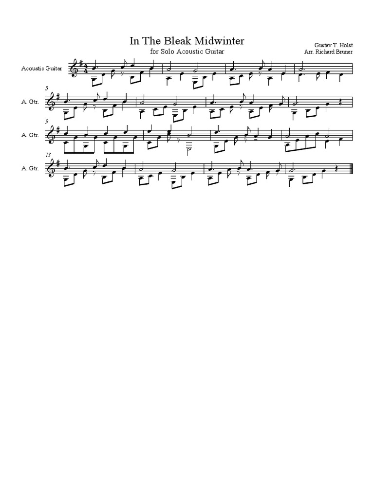 Bleak Midwinter - Guitar | PDF
