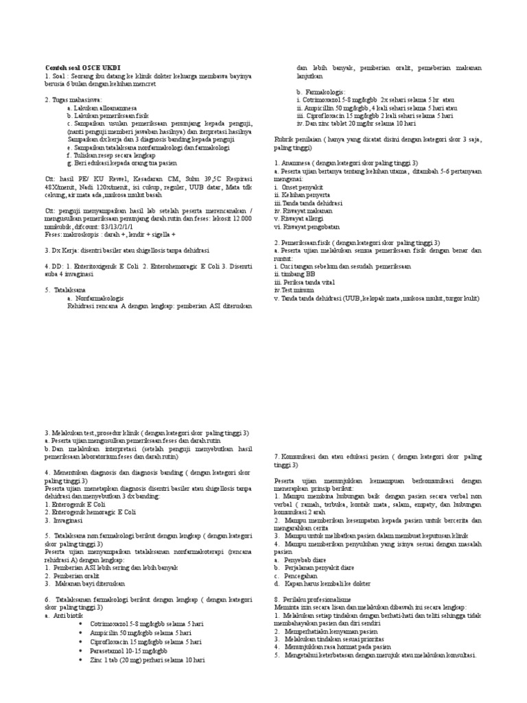 Contoh Soal OSCE UKDI | PDF