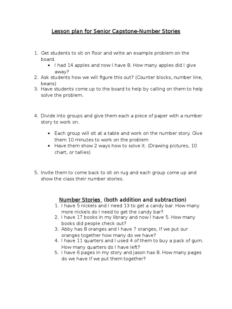 Lesson Plan For Senior Capstone | PDF