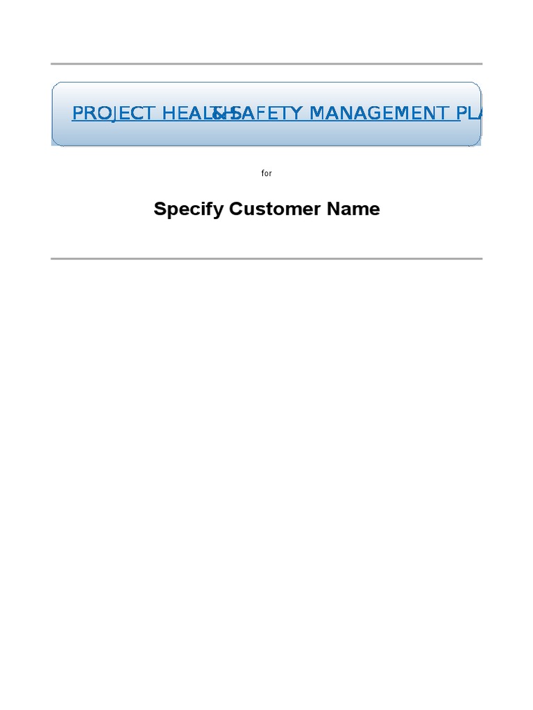 Project Health & Safety Plan Template | PDF | Occupational Safety And ...