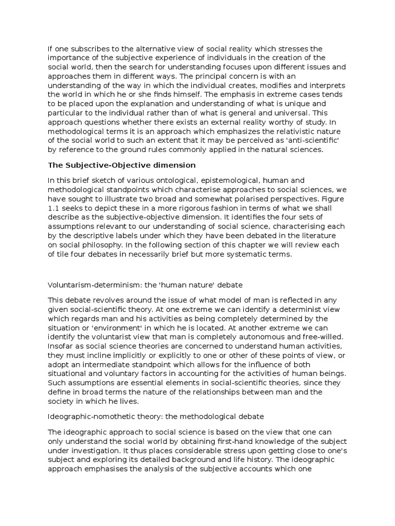 Subjective Vs Objective | PDF | Social Science | Reality