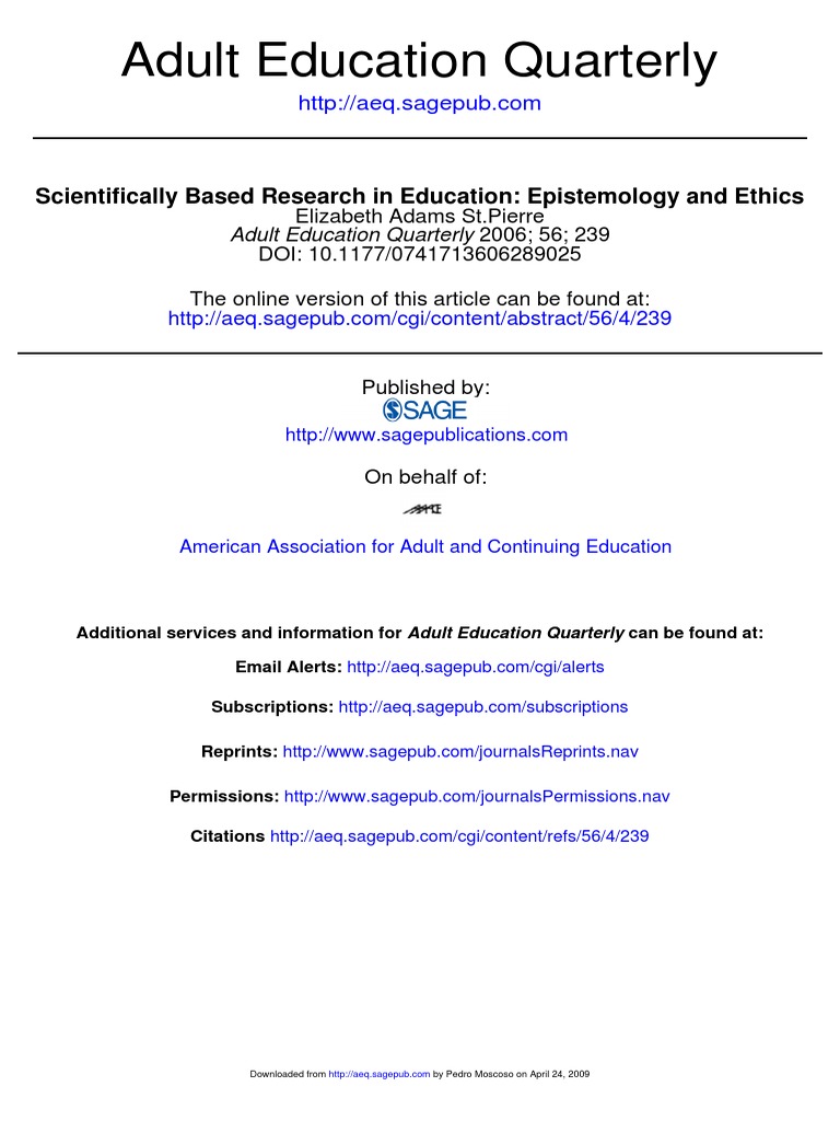 Scientifically Based Research in Education | PDF | Experiment | Science