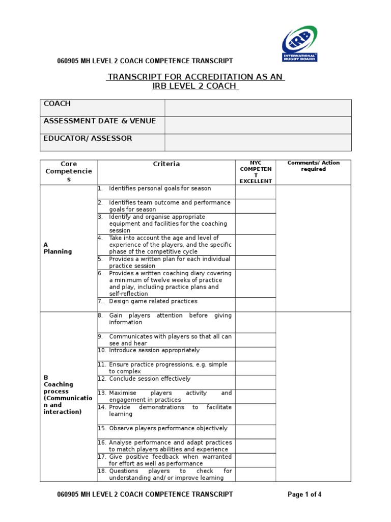 Coach Competence Transcript | PDF | Competence (Human Resources ...