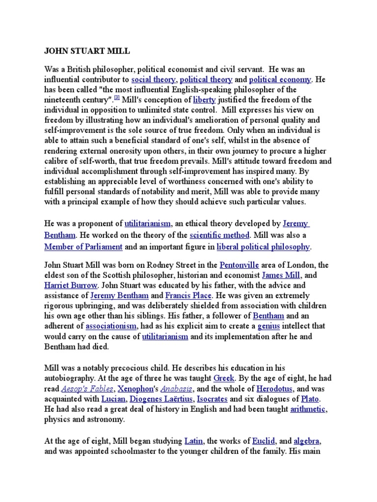 The Life of John Stuart MIll | PDF | John Stuart Mill | Science