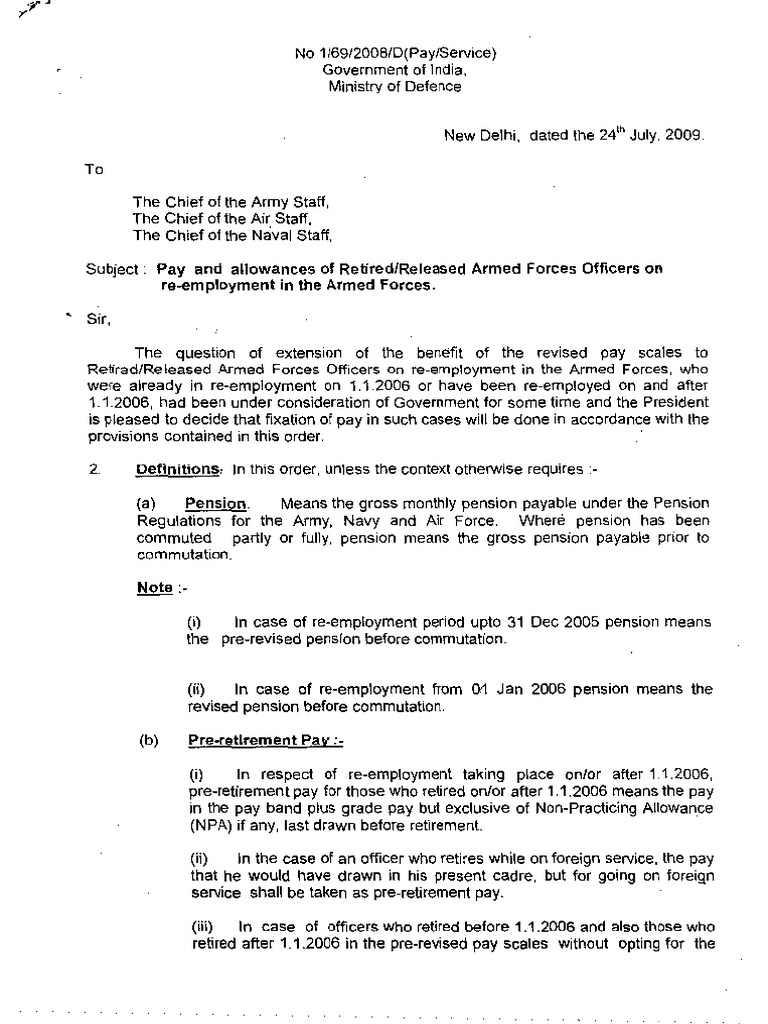 Pay Fixation-Re - Employed - Letter - 6CPC PDF | PDF