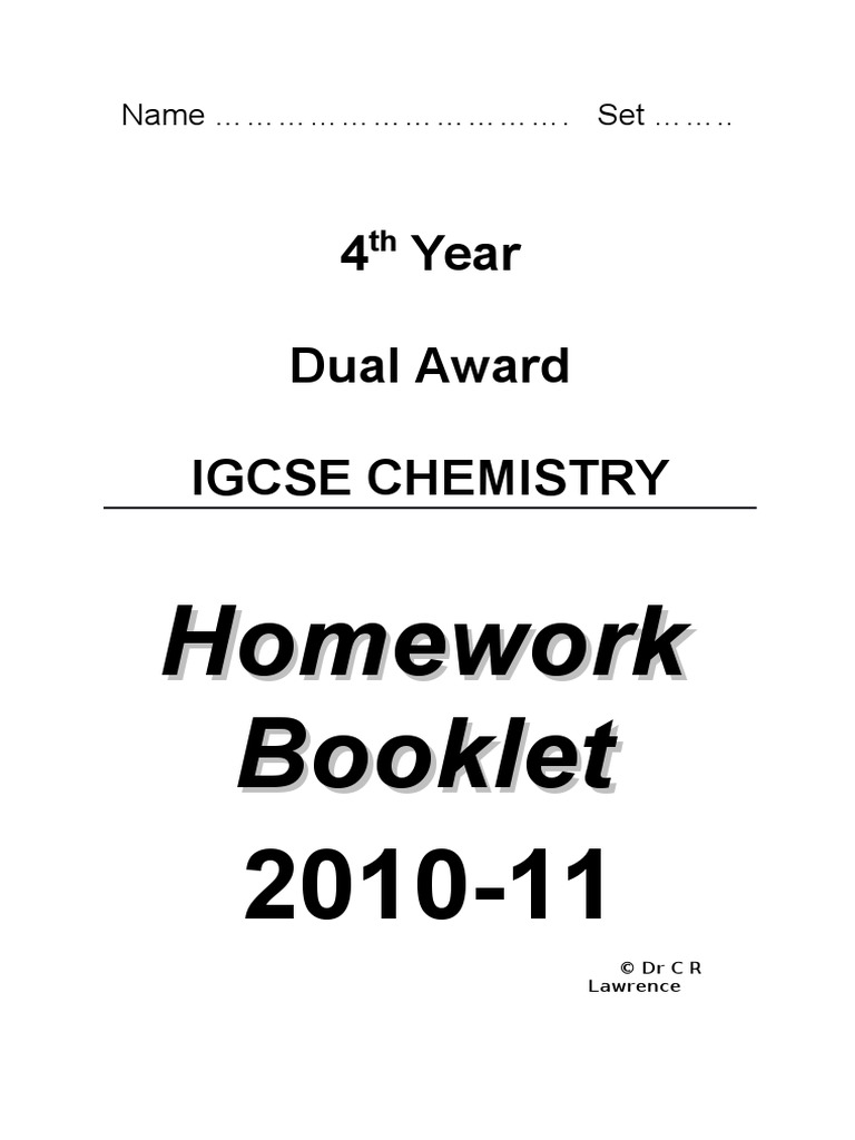 Homework Booklet (4, D) | PDF | Chemical Bond | Ion