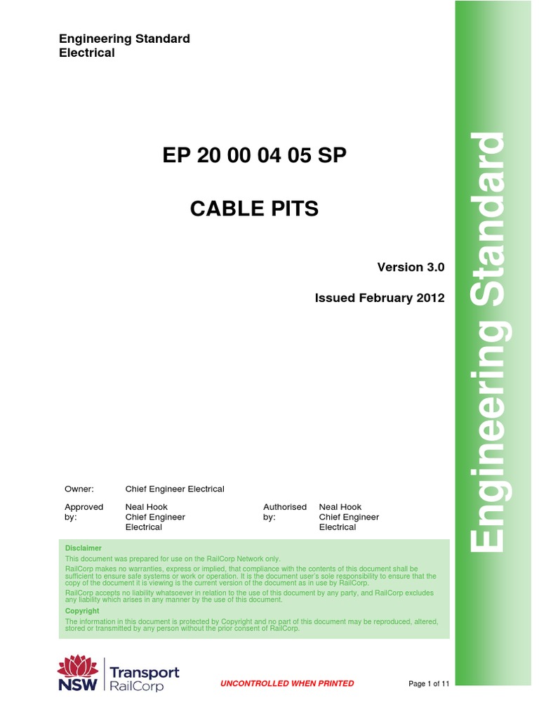 Cable Pits.PDF | Cable | High Voltage