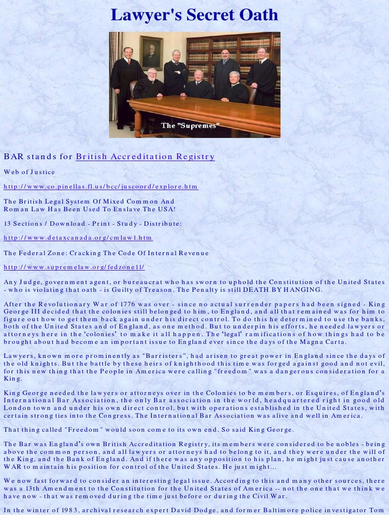 Lawyer's Secret Oath | PDF | Uniform Commercial Code | Lawyer