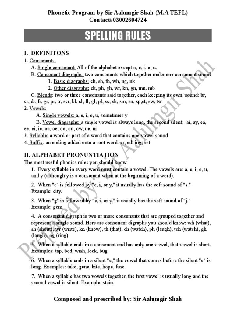 Phonetics Rules | PDF | Consonant | Syllable