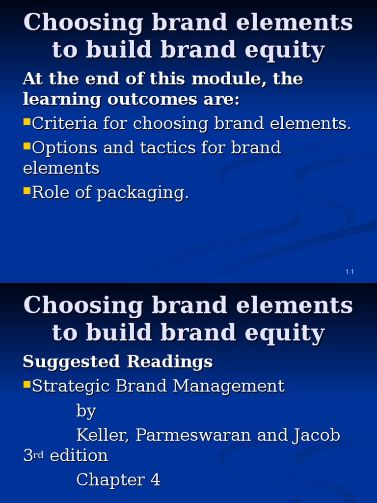 Choosing Brand Elements To Build Brand Equity | Download Free PDF ...