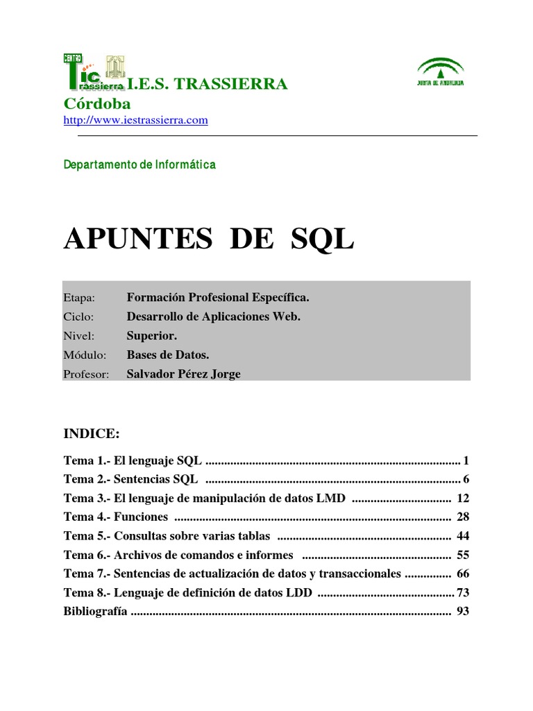Tema5 SQL | PDF | SQL | Tabla (base de datos)