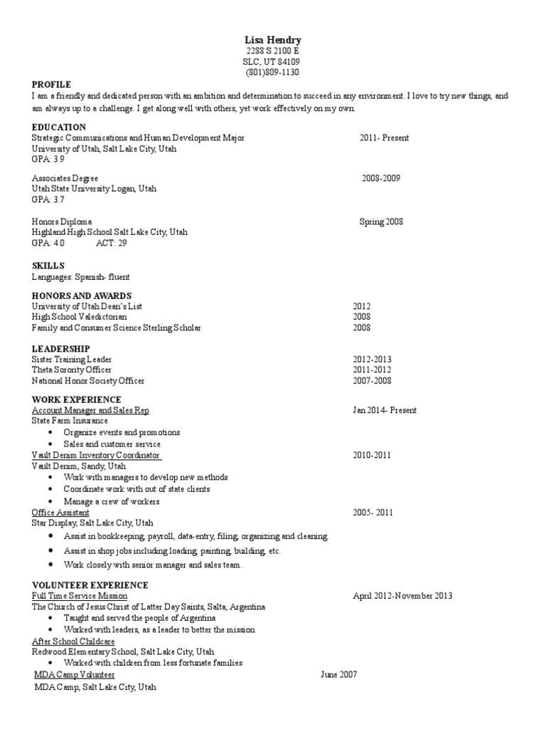 Lisa Hendry - Strategic Communications Profile | PDF | Business