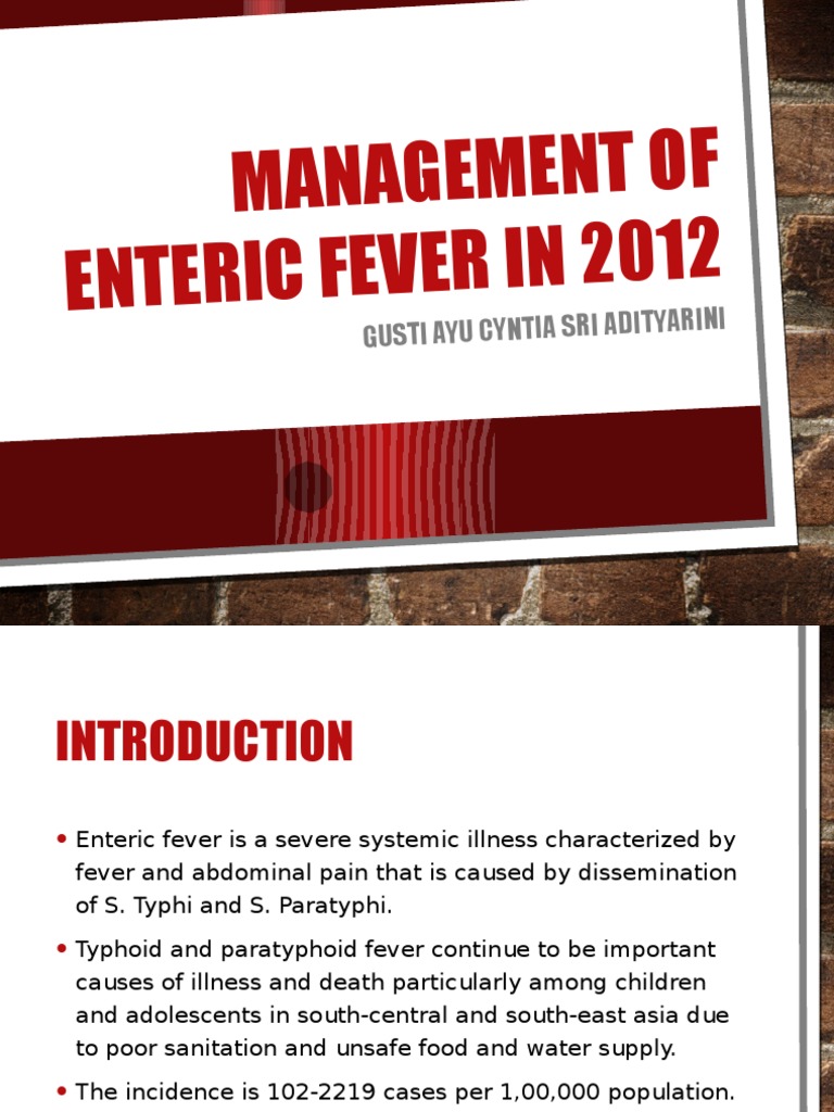 Management of Enteric Fever in 2012 | PDF | Antimicrobial Resistance ...