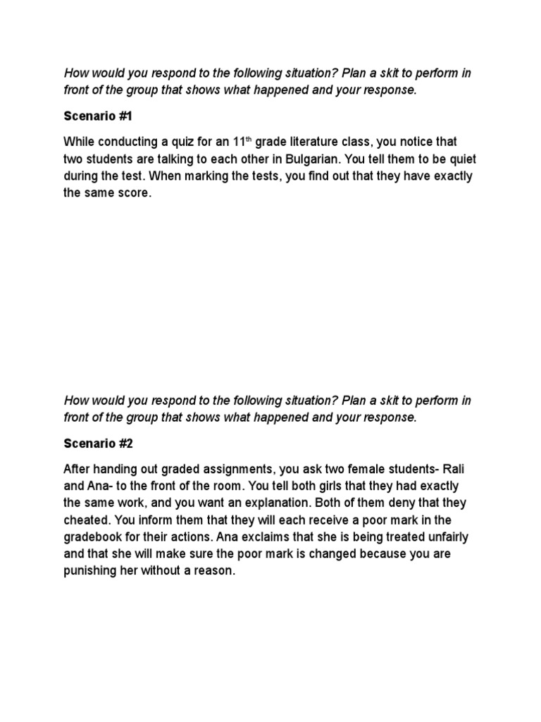 Teacher Training Scenarios For Classroom Management | Download Free PDF ...